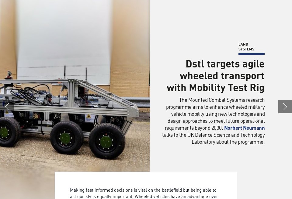 Dstl Mobility Test Rig - Global Defence Technology | Issue 128 ...