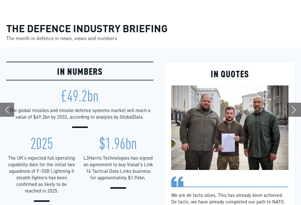 The defence industry briefing - Global Defence Technology | Issue 137 ...