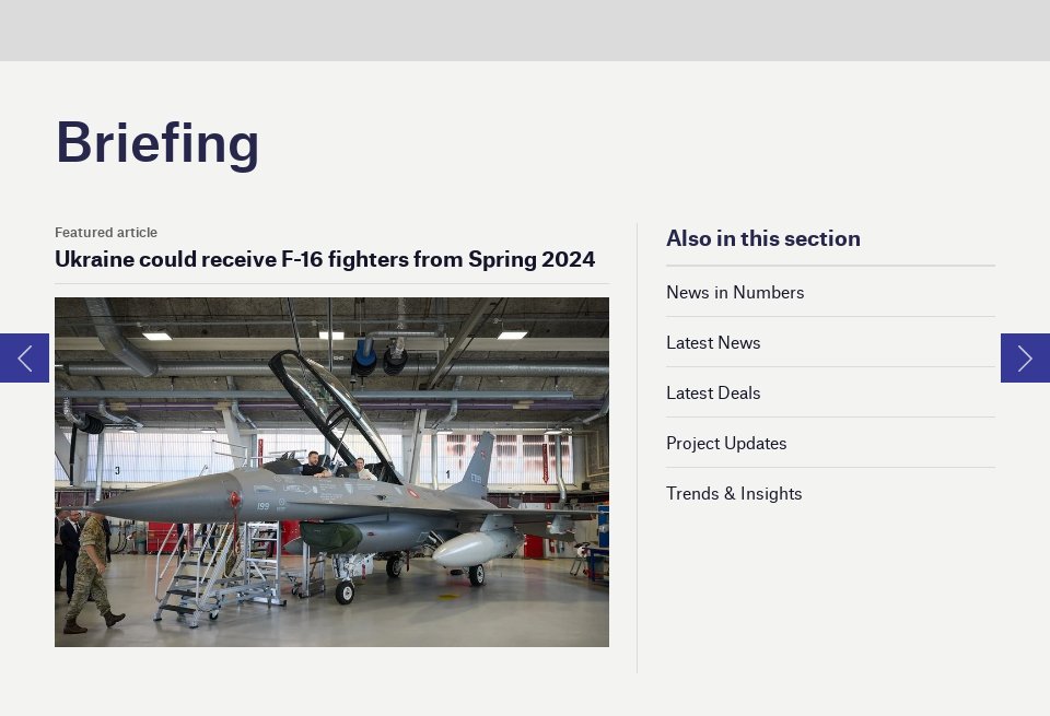 Briefing - Global Defence Technology | Issue 143 | October 2023