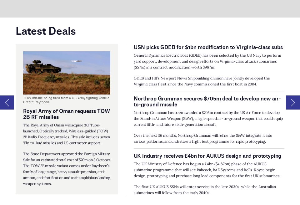 Latest Deals - Global Defence Technology | Issue 143 | October 2023