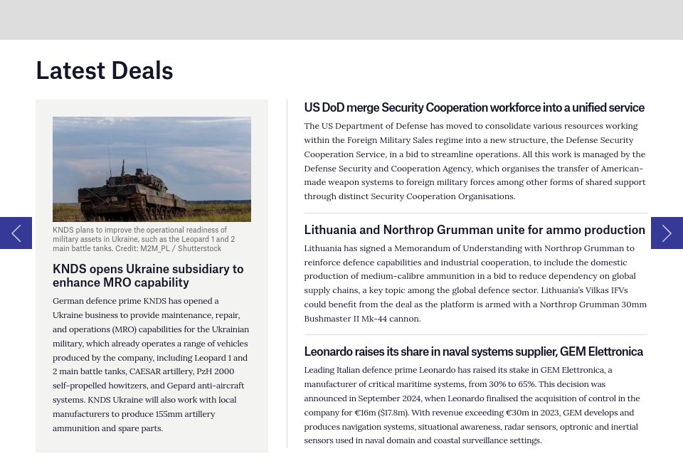 Latest Deals - Global Defence Technology | Issue 149 | October 2024