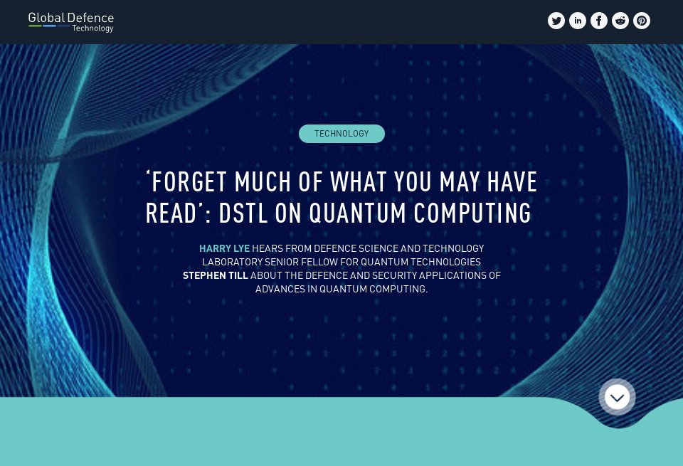 Dstl on quantum computing - Global Defence Technology | Issue 115 ...