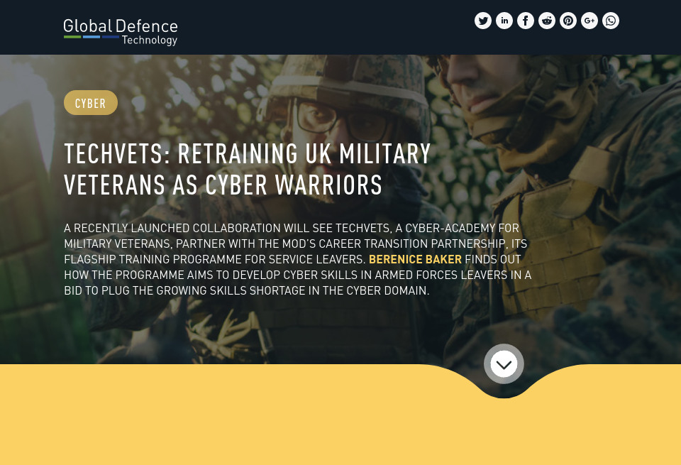 TechVets: retraining UK military veterans as cyber warriors - Global ...