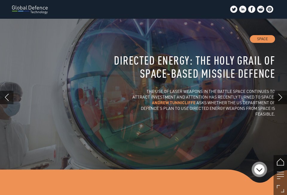 Directed energy: the holy grail of space-based missile defence - Global ...