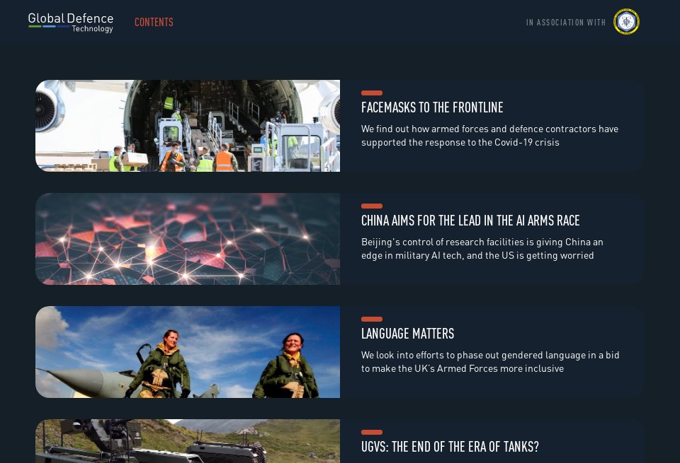 Contents - Global Defence Technology | Yearbook 2020