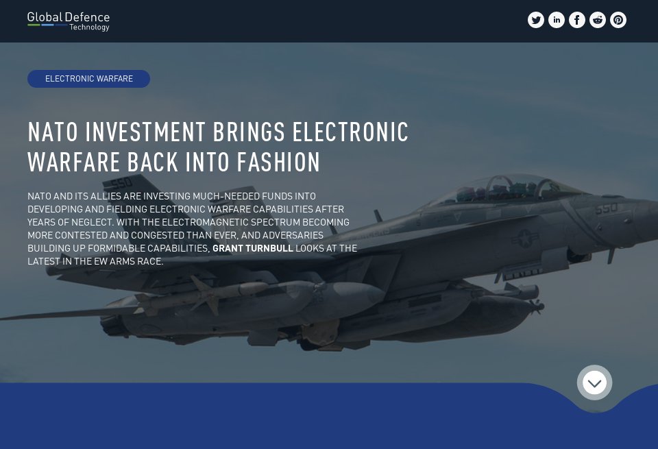 NATO investment brings electronic warfare back into fashion - Global ...